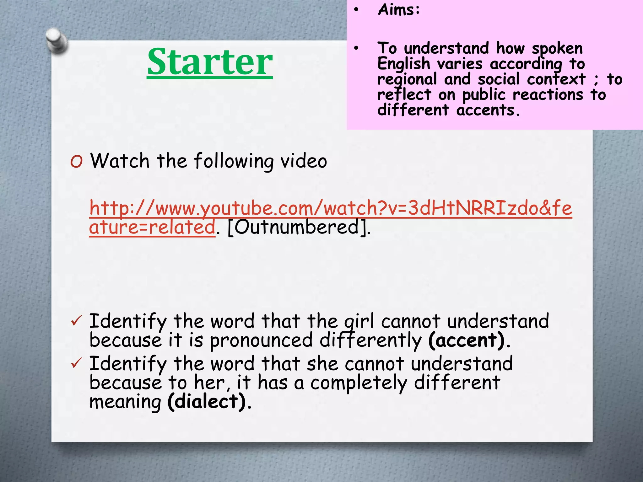 Accent and dialect | PPTX