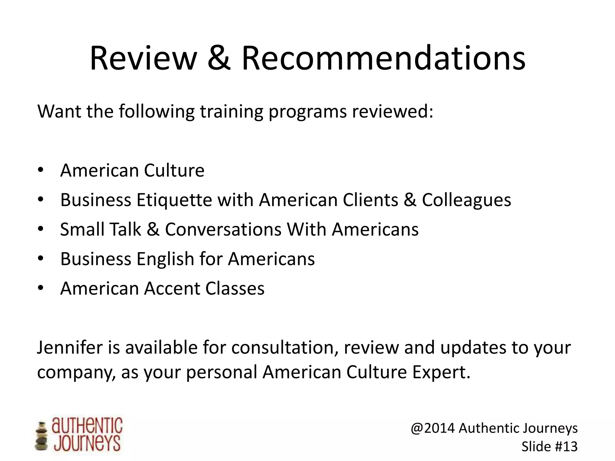 Cross-Cultural American English Language Training | PPTX