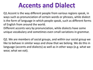 Accents and Dialects | PPT