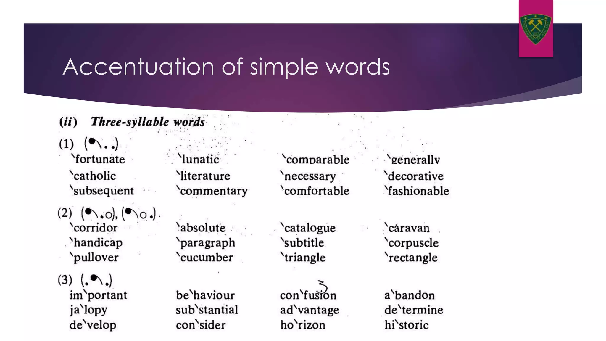 Accentuation in english | PPTX