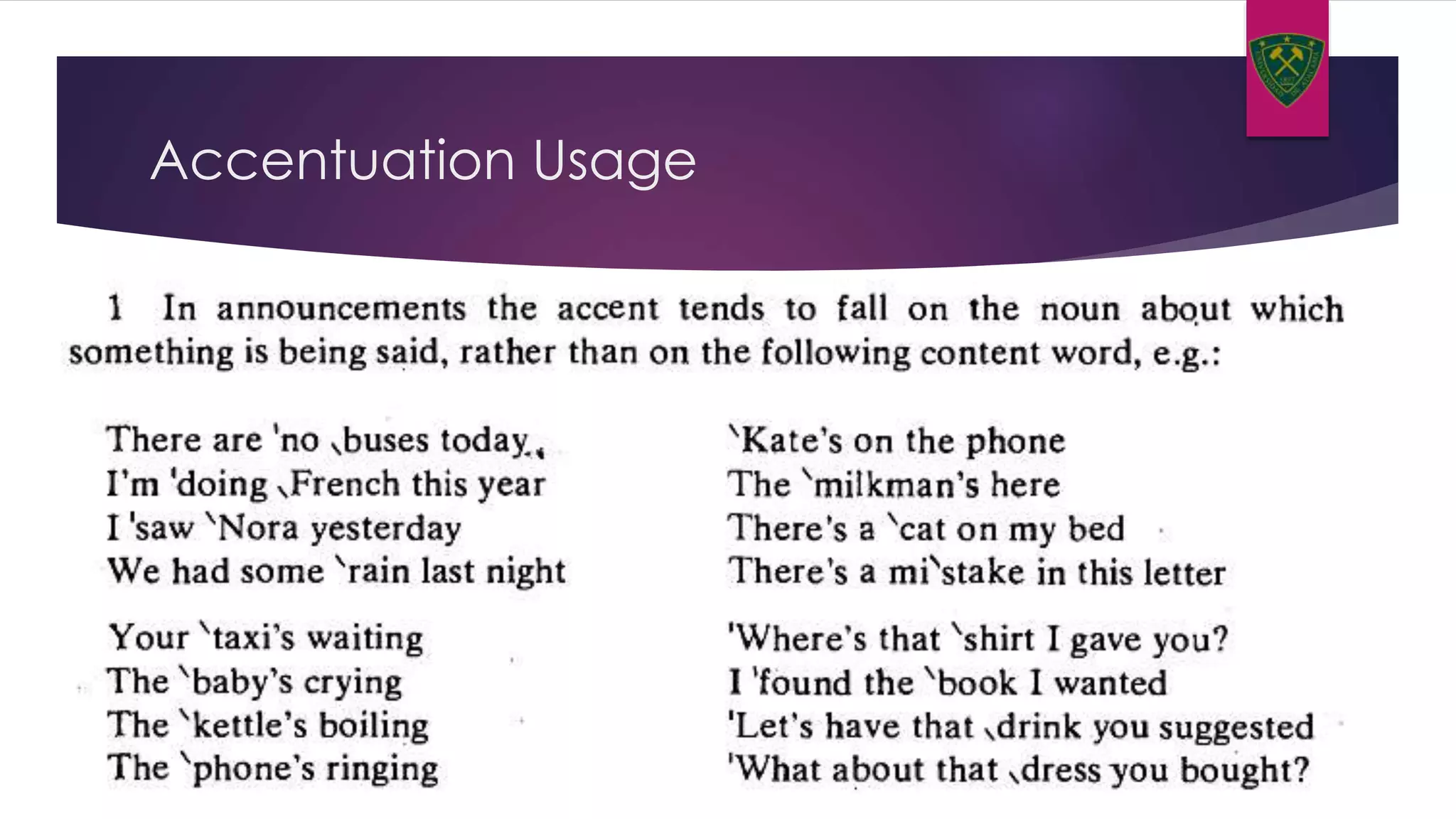 Accentuation in english | PPTX