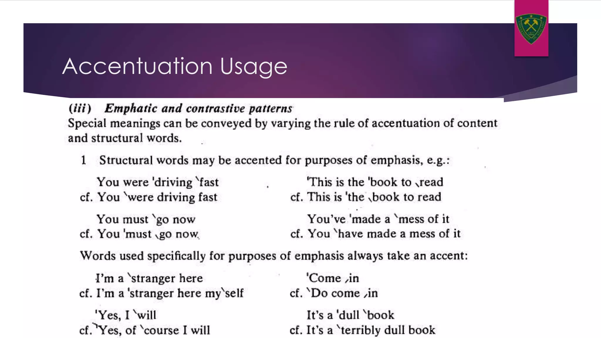 Accentuation in english | PPTX