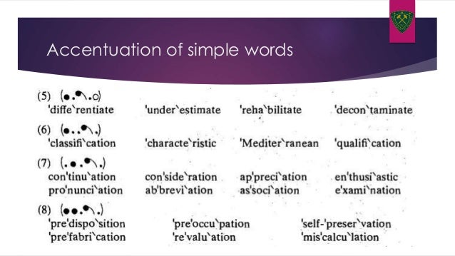 Accentuation in english