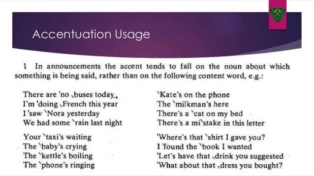 Accentuation in english
