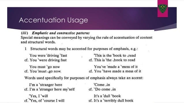 Accentuation in english