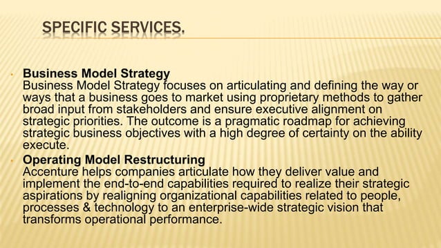Accenture brief overview | PPTX | Business | Business and Finance