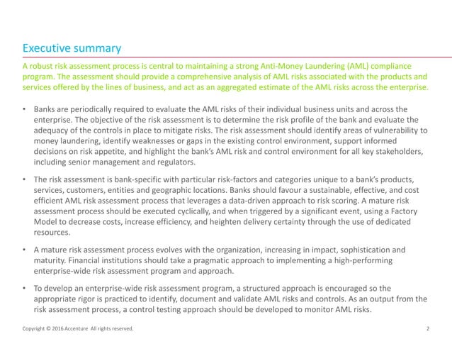 Anti-Money Laundering (AML) Risk Assessment Process | PPTX | Business ...