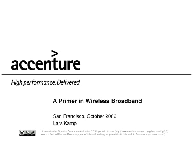 Accenture - A Primer in Wireless Broadband | PDF