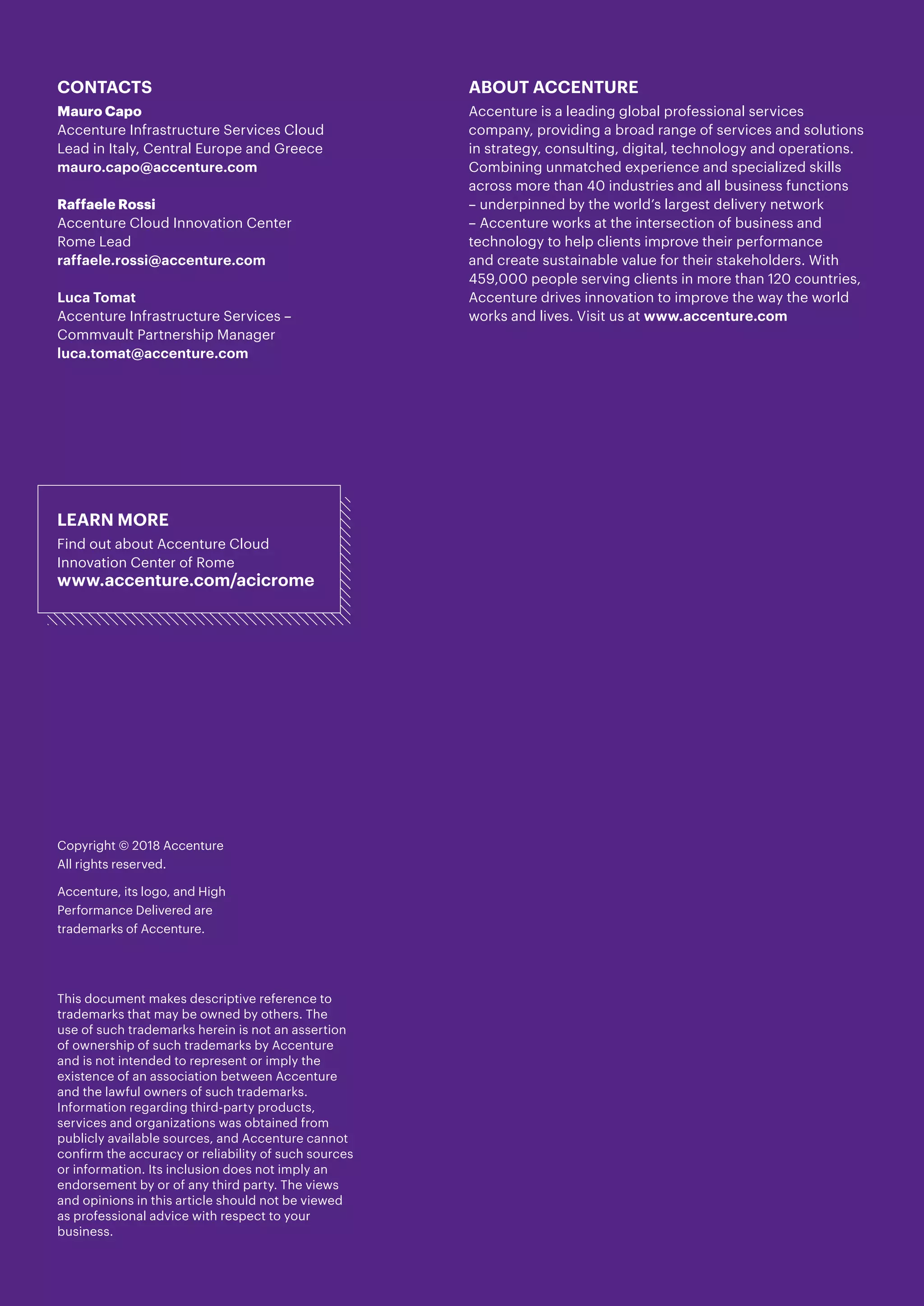 Accenture: ACIC Rome & Commvault | PDF