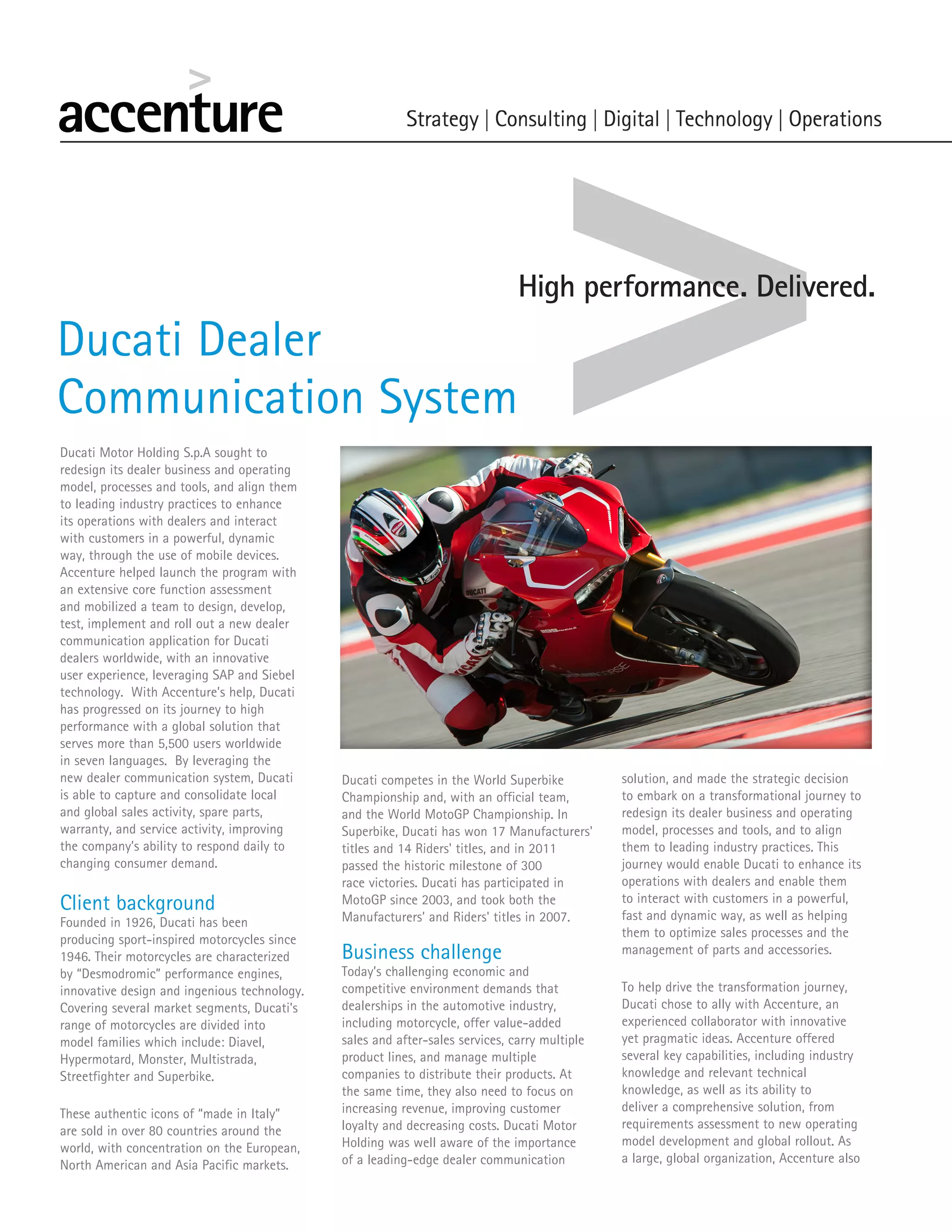 Ducati Dealer Communication System | PDF