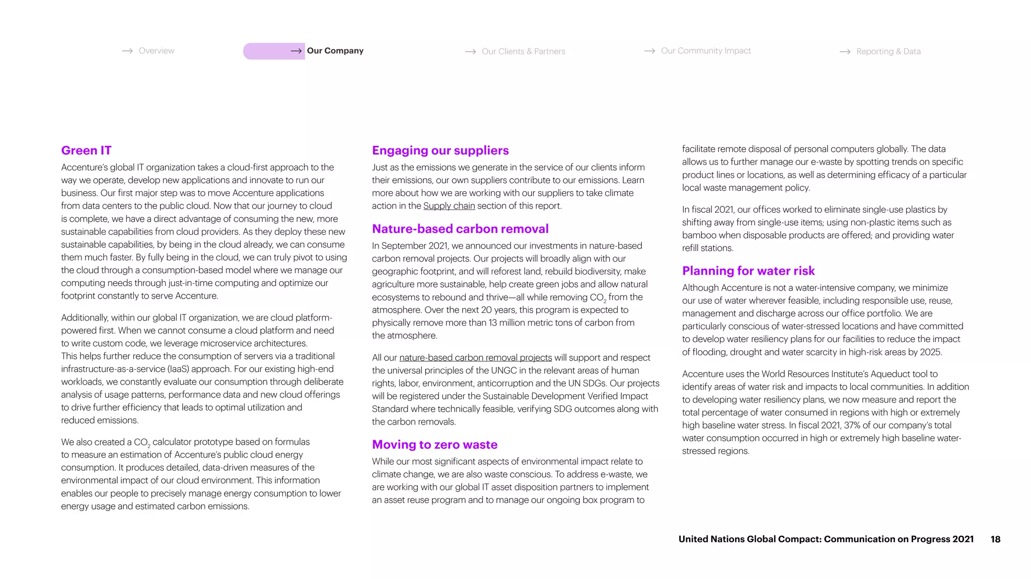 Accenture United Nations Global Compact: Communication on Progress 2021 ...