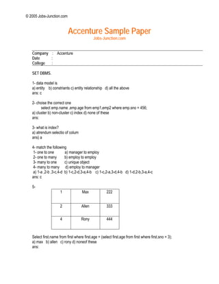 Accenture sample paper_2 | PDF