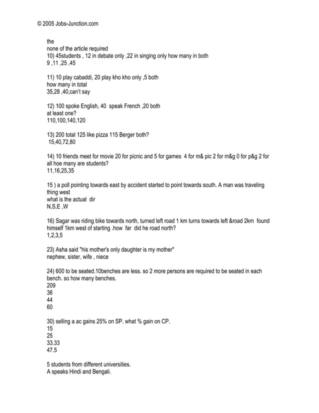 Accenture sample paper_3 | PDF | Programming Languages | Computing