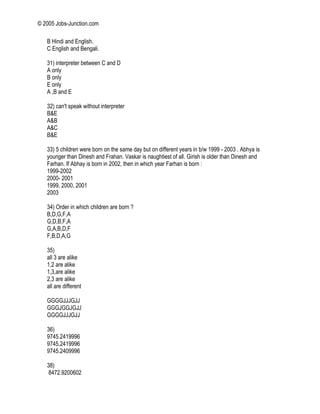 Accenture sample paper_3 | PDF | Programming Languages | Computing