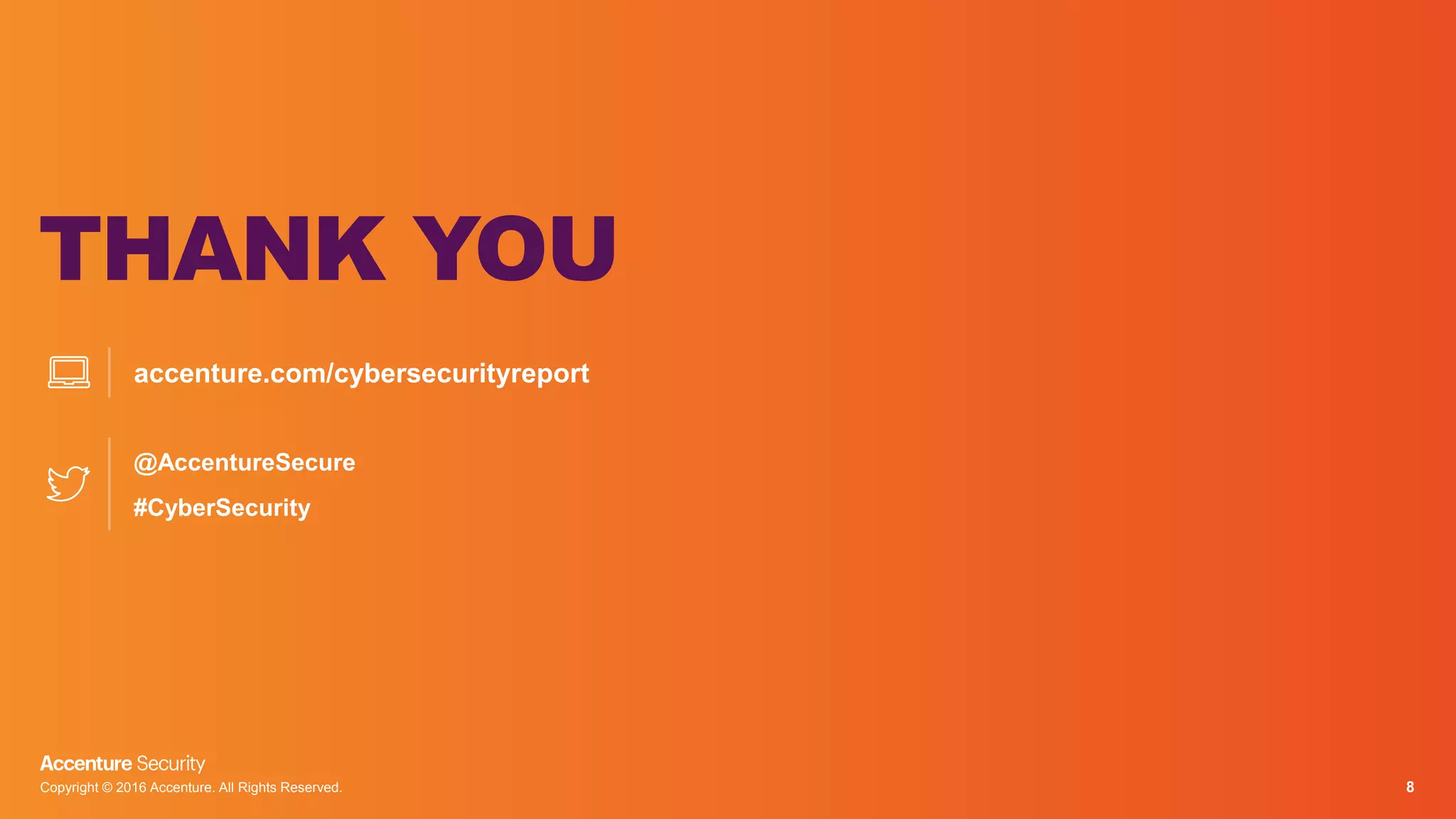 Accenture High Performance Security Report 2016 for Insurance | PPT