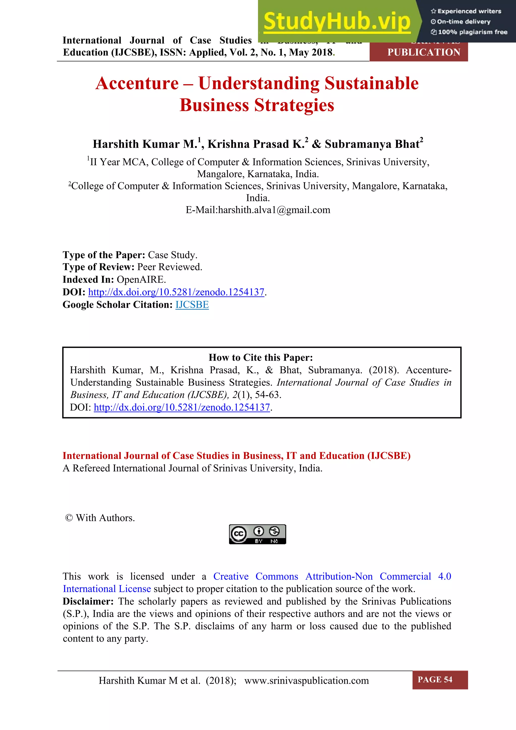 Accenture Understanding Sustainable Business Strategies | PDF