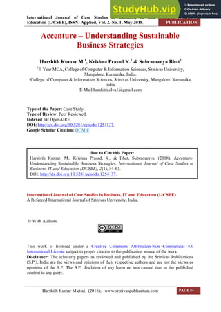 Accenture Understanding Sustainable Business Strategies | PDF