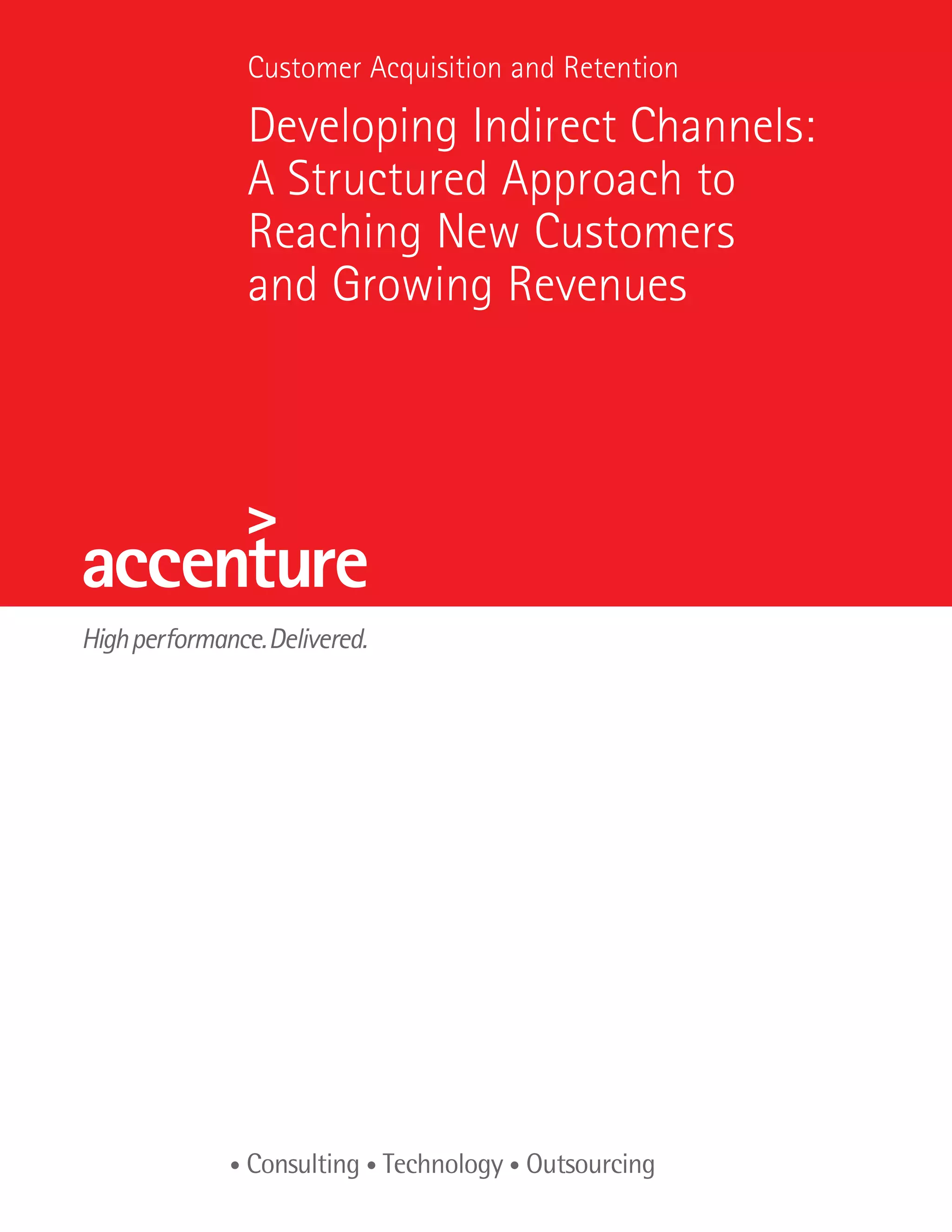 Accenture white paper developing indirect channels | PDF