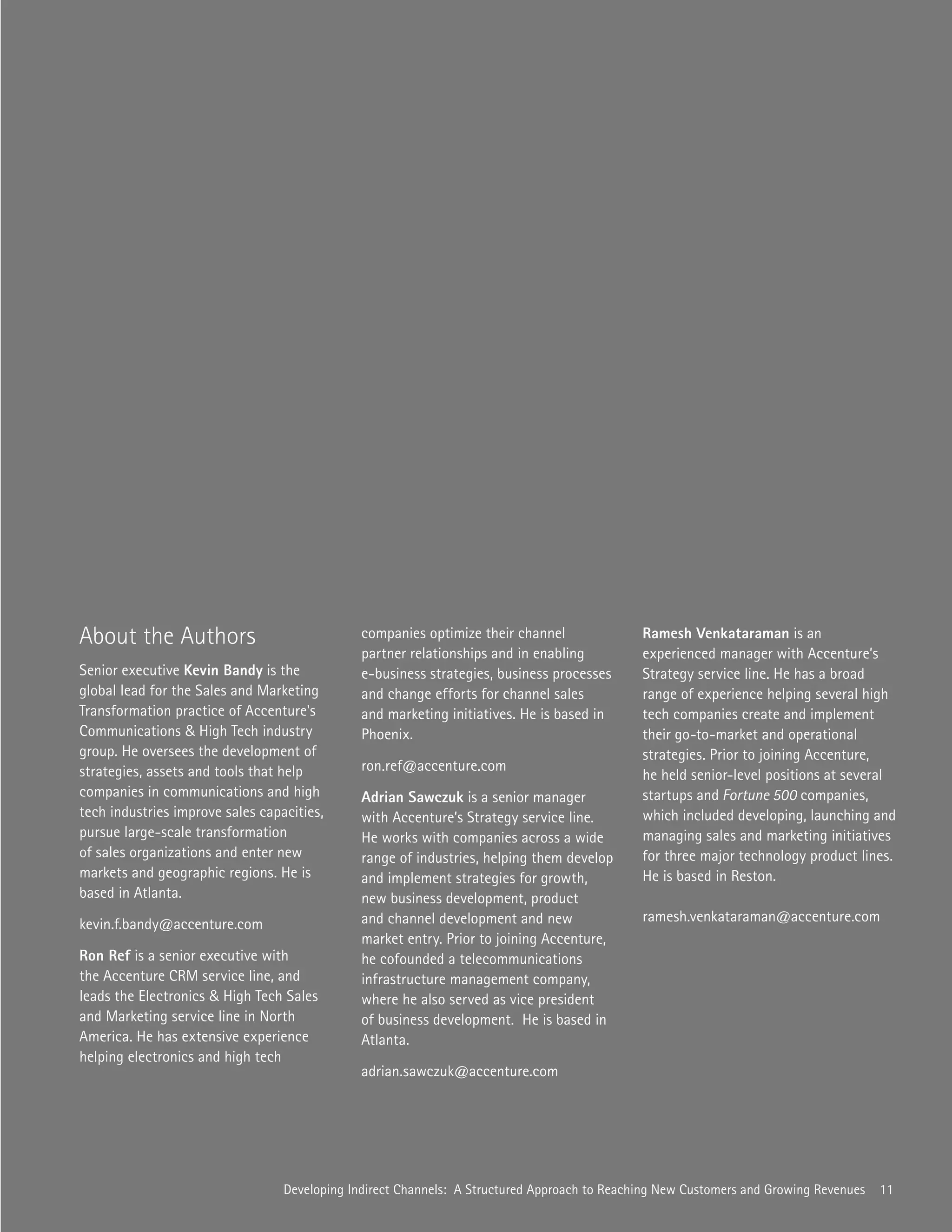 Accenture white paper developing indirect channels | PDF