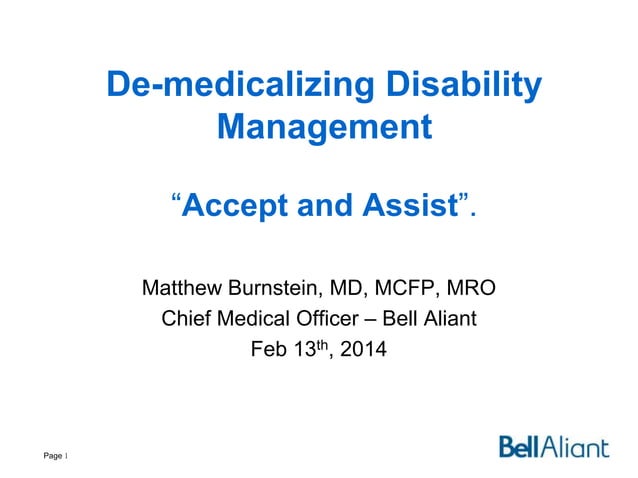 Disability Management: Accept and Assist | PPT