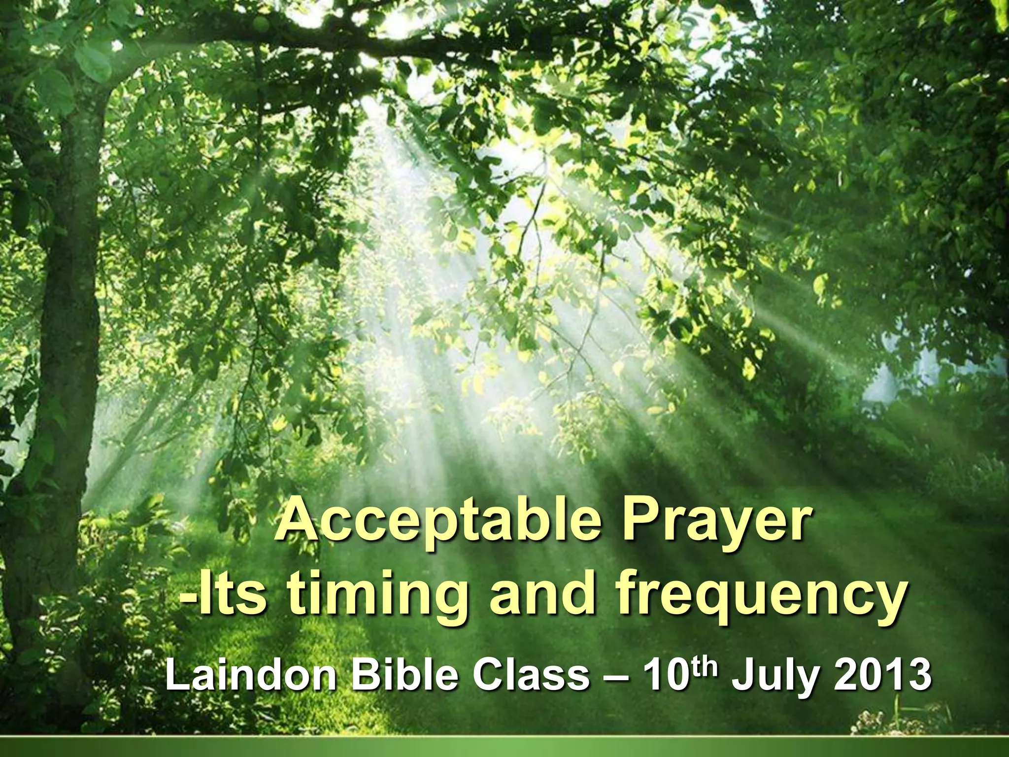 Acceptable prayer 1 | PPTX