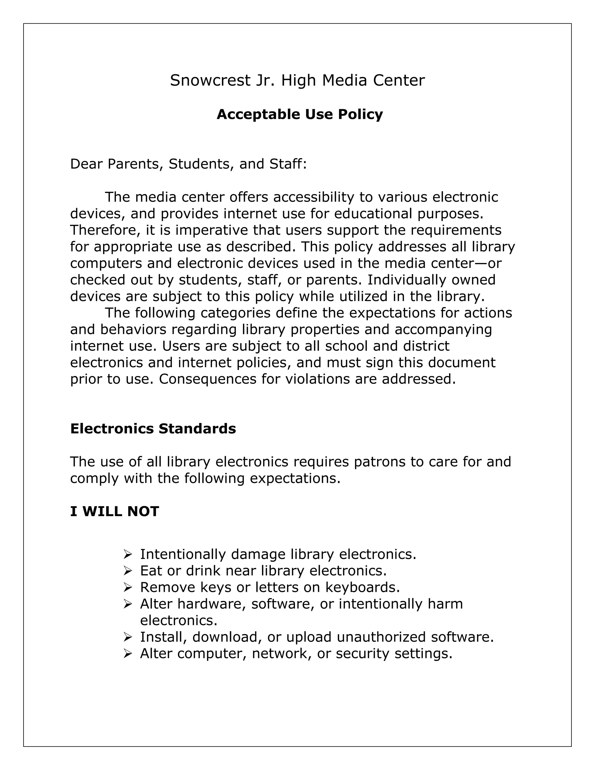 Acceptable use policy | PDF