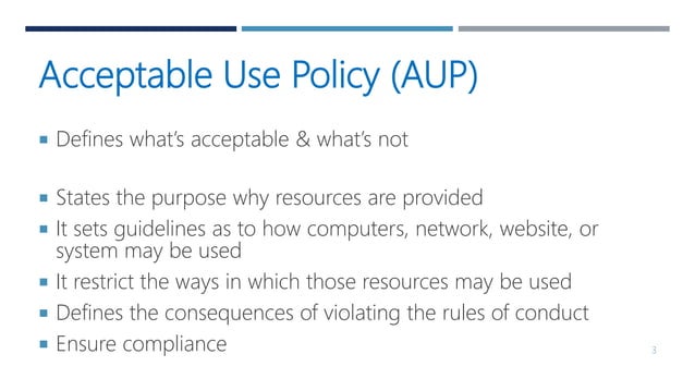 Acceptable Use Policy Making | PPTX | Computing | Technology & Computing