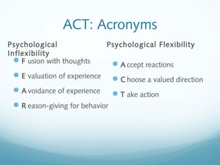 Acceptance and Commitment Therapy (ACT): Basics | PPT
