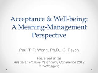 Acceptance-and-wellbeing. Management perspective | PPT
