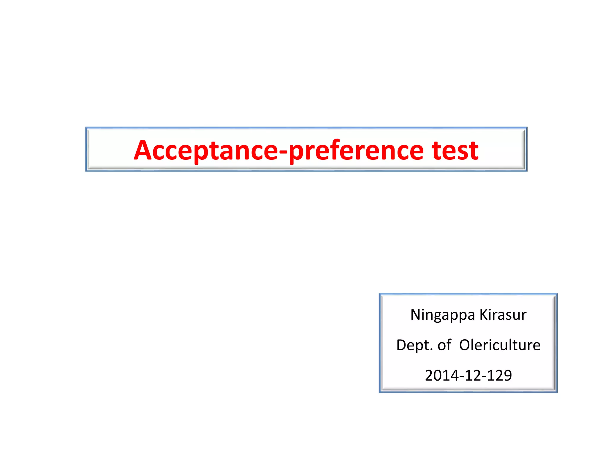 Acceptance-preference test | PPT
