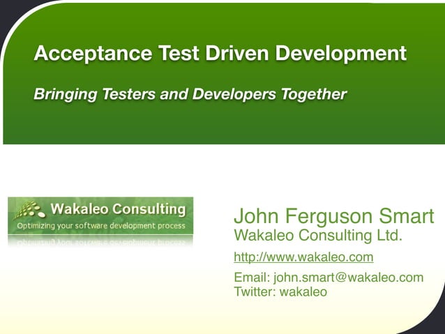 Acceptance Test Driven Development | PPT