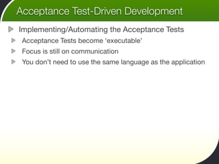 Acceptance Test Driven Development | PPT