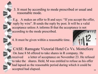 ACCEPTANCE -LEGAL REULES AS TO ACCEPTANCE .ppt