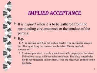 ACCEPTANCE -LEGAL REULES AS TO ACCEPTANCE .ppt