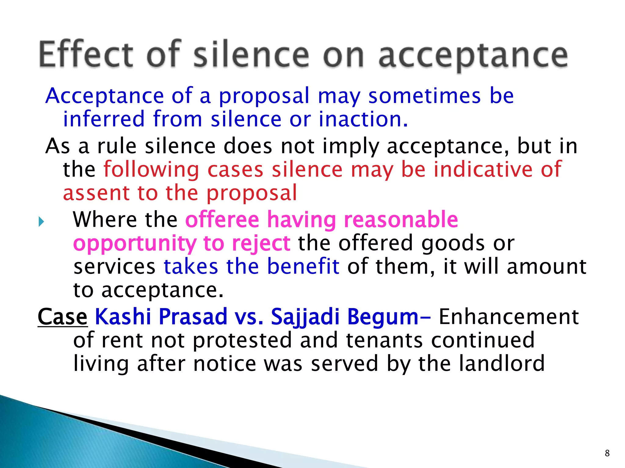 Acceptance and legal rules for acceptance | PPTX