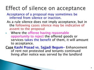 Acceptance and legal rules for acceptance | PPTX