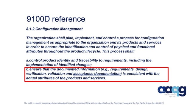 Acceptance authority as9100-d - traceability (1) | PPTX | Financial ...