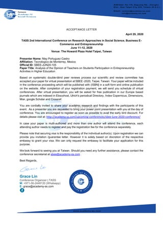 Acceptance letter sbee jun20 | PDF