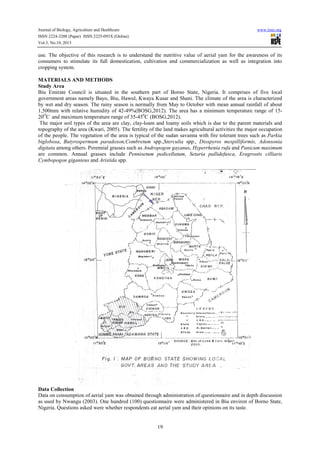 Acceptance of aerial yam (dioscorea bulbifera l.) for food in biu ...