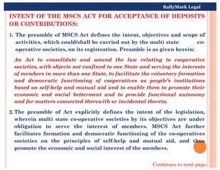 Acceptance of deposits by multi state co-operative societies- issues ...