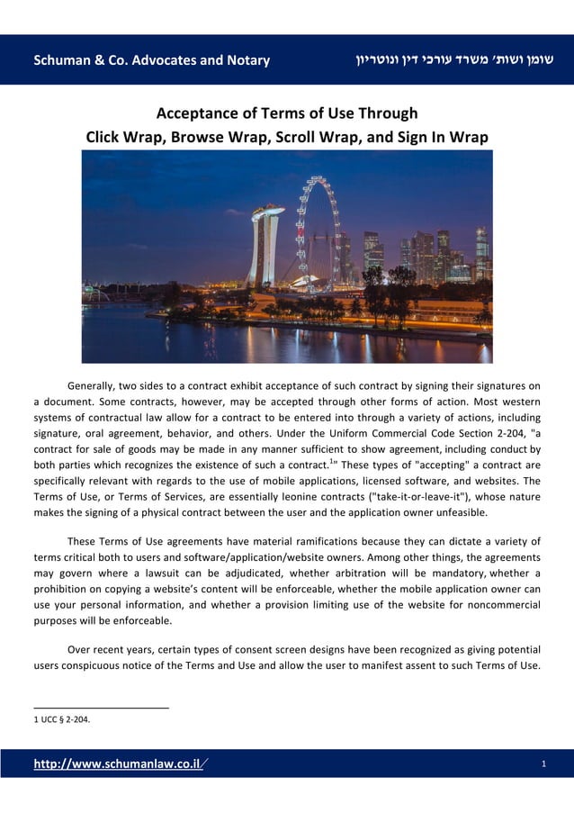 Acceptance Of Terms Of Use Click Wrap, Browse Wrap, Scroll Wrap, And ...