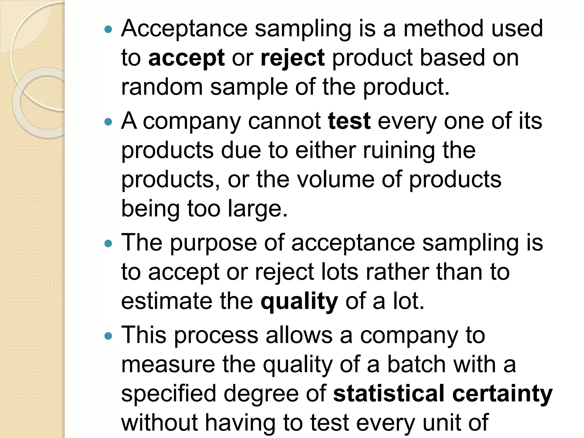 Acceptance Sampling | PPTX