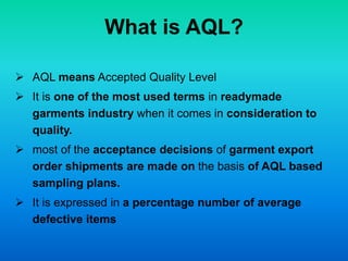 Acceptance Sampling & Acceptable Quality Level | PPTX