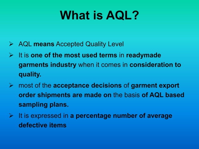 Acceptance Sampling & Acceptable Quality Level | PPTX | Apparel ...