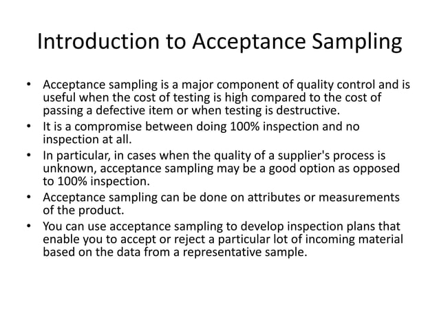 Acceptance sampling | PPT