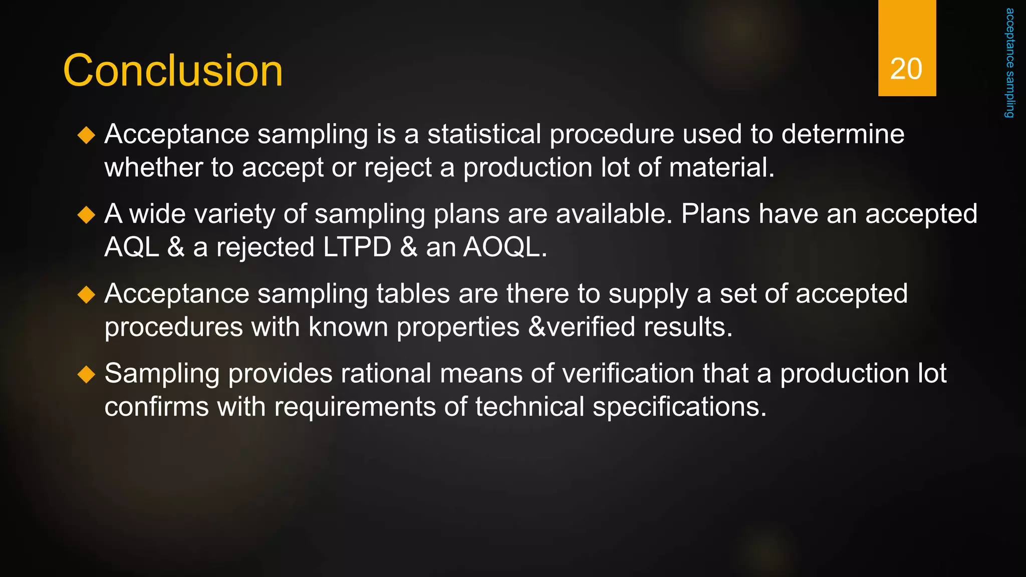 Acceptance sampling | PPTX