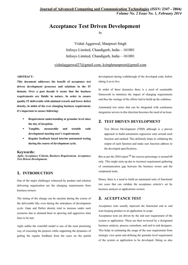 Acceptance test driven development | PDF