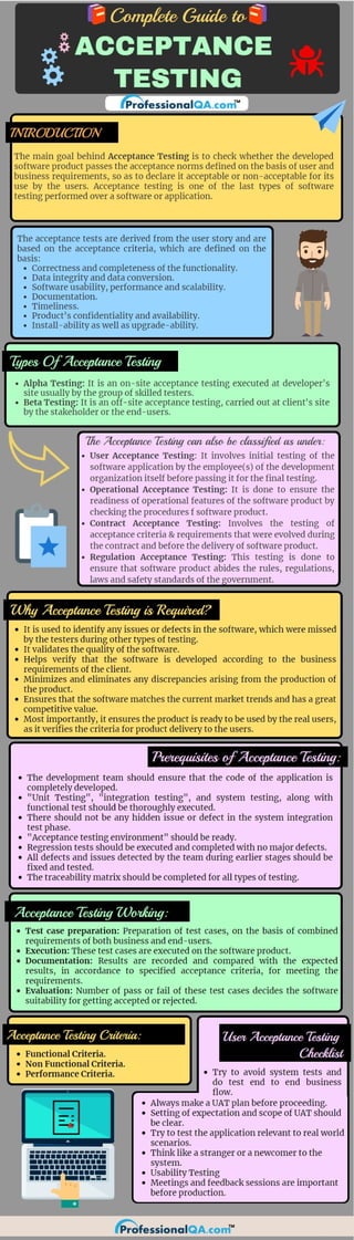 Acceptance Testing - Types, process, criteria | PDF