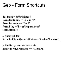 Acceptance testing with Geb | PPT