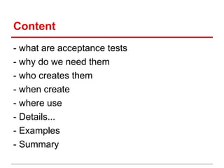 Acceptance tests | PPT